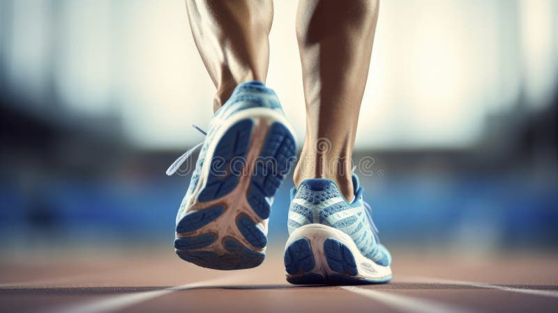 Runner at the Starting Line of the Track Stock Illustration ...