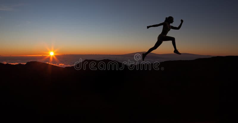 Runner during Sunset - Fitness Work Out Concept Stock Image - Image of ...