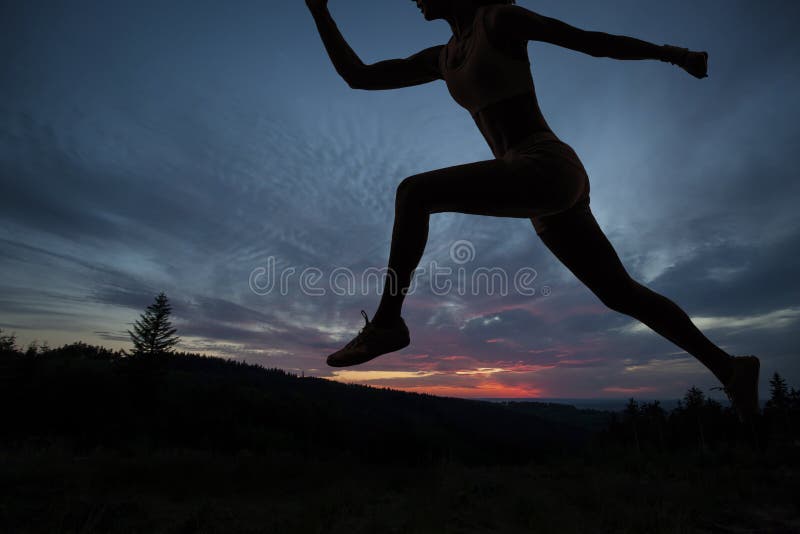 Runner during Sunset - Fitness Work Out Concept Stock Image - Image of ...