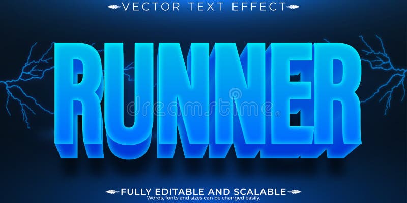 Runner Text Effect, Editable Speed and Race Text Style Stock Vector ...