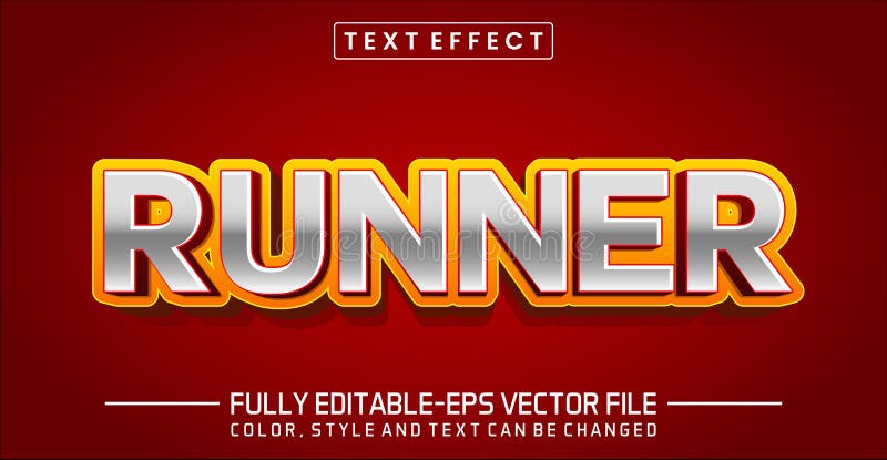 Runner Text Style Effect Editable Stock Vector - Illustration of title ...
