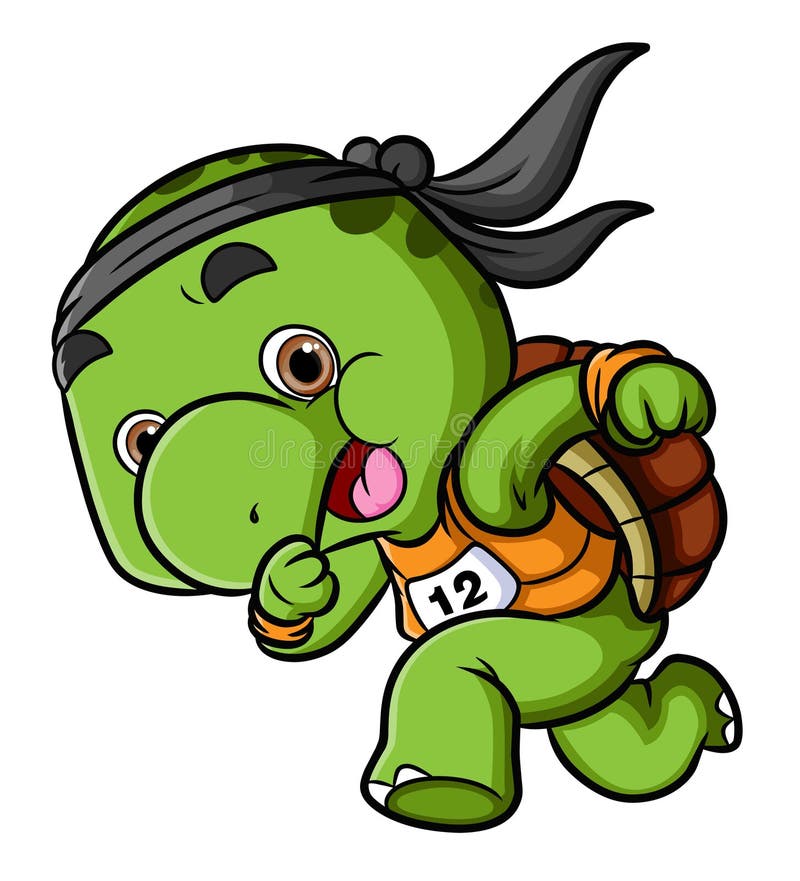 The Runner Turtle is Running in a Competition To Win Stock Vector ...