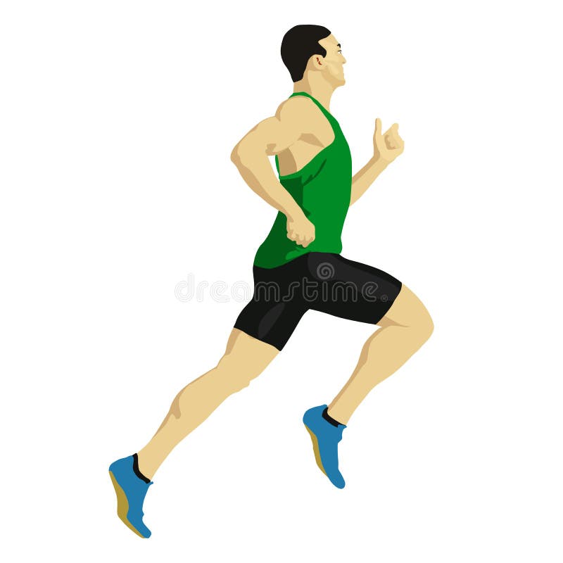 Athlete Man Running. Isolated Vector Illustration. Stock Vector ... Athlete Man Running. Isolated Vector Illustration. Stock Vector ...