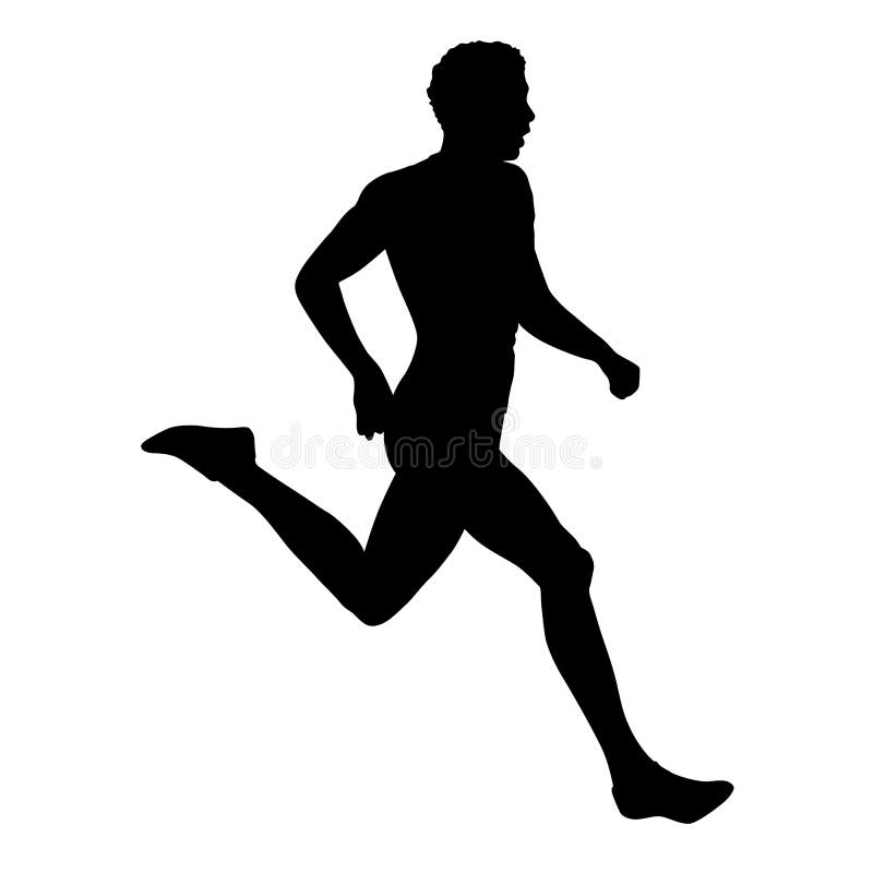 Runner, Vector Isolated Silhouette. Profile Stock Vector - Illustration ...