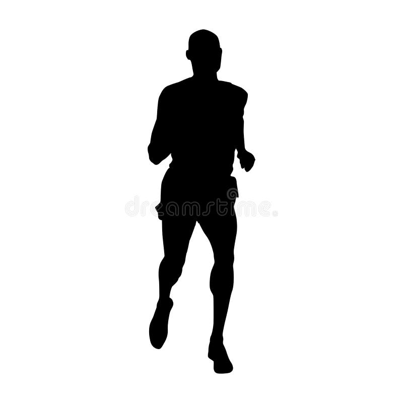 Runner, Vector Isolated Silhouette. Profile Stock Vector - Illustration ...
