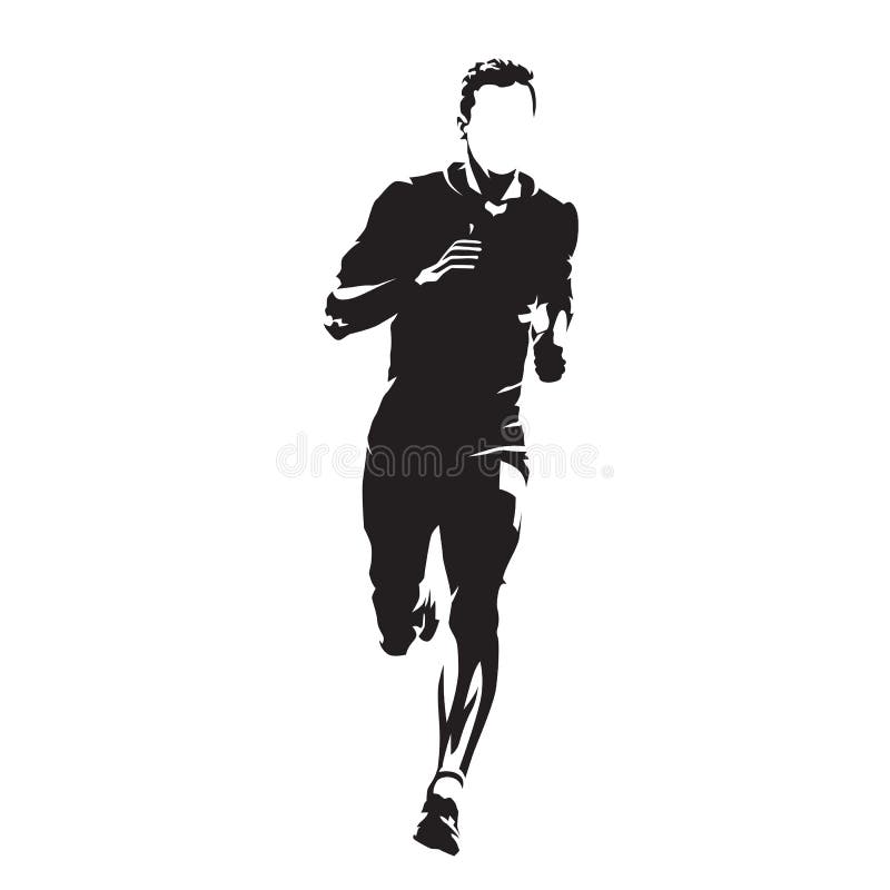 Runner, Vector Isolated Silhouette. Profile Stock Vector - Illustration ...