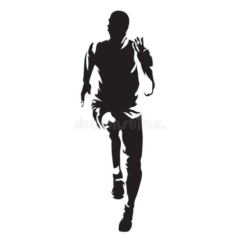 Runner, Vector Isolated Silhouette. Profile Stock Vector - Illustration ...