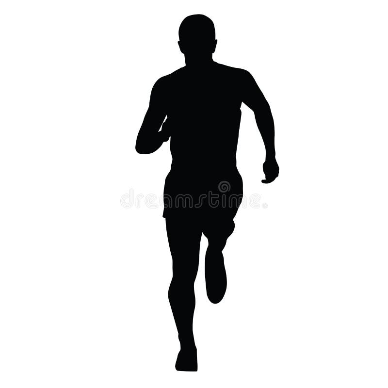 Runner Vector Silhouette, Isolated Running Man Stock Vector ...