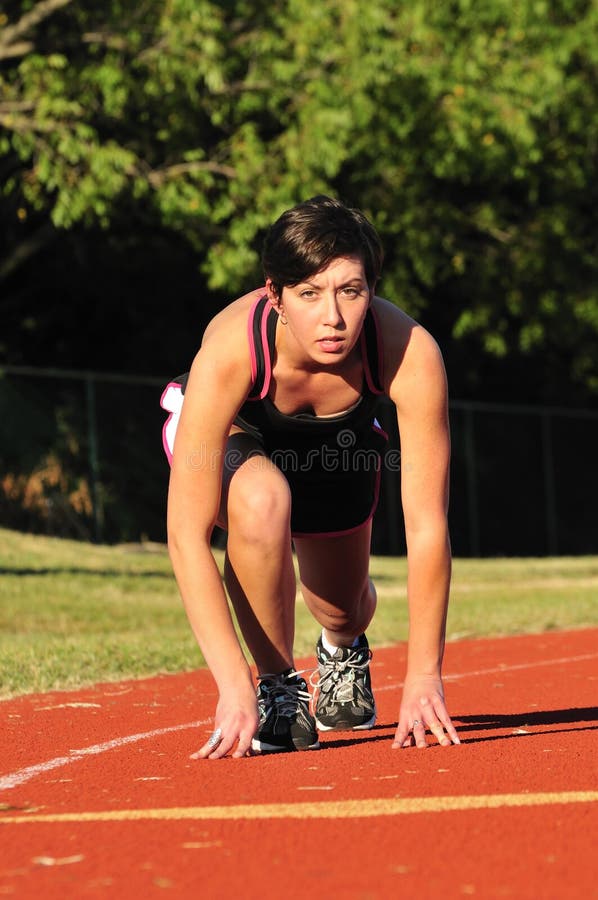 Runner Waiting at the Start Line Stock Image - Image of running ...