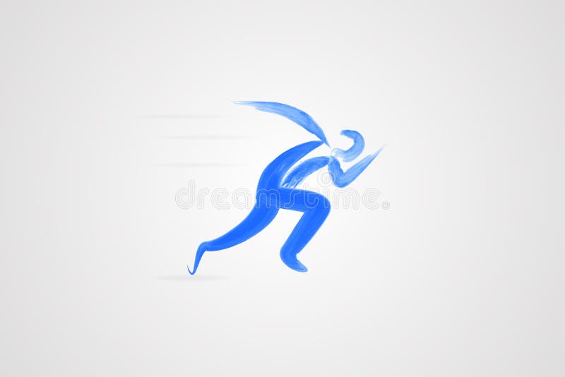 Runner Watercolor Logo Vector Stock Vector - Illustration of branding ...