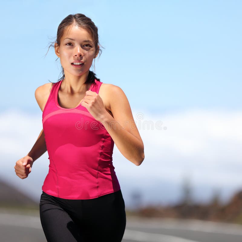 Succes Runner Woman Athlete Running Sprinting Stock Photo - Image of ...