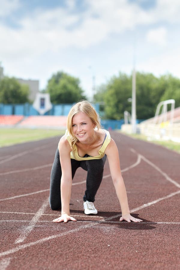 Runner - Woman Running Outdoors Training Stock Image - Image of ...