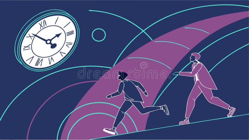 Runners with Clock, Time and Marathon Theme Vector Design Generative AI ...