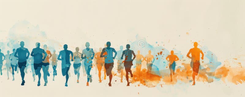Runners Competing in a Marathon, Competitive Sports, Endurance and ...