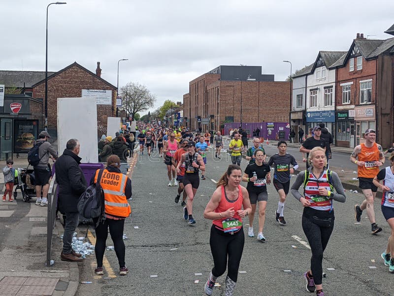 Runners Down the A56, Manchester Marathon 2023 Editorial Image - Image ...