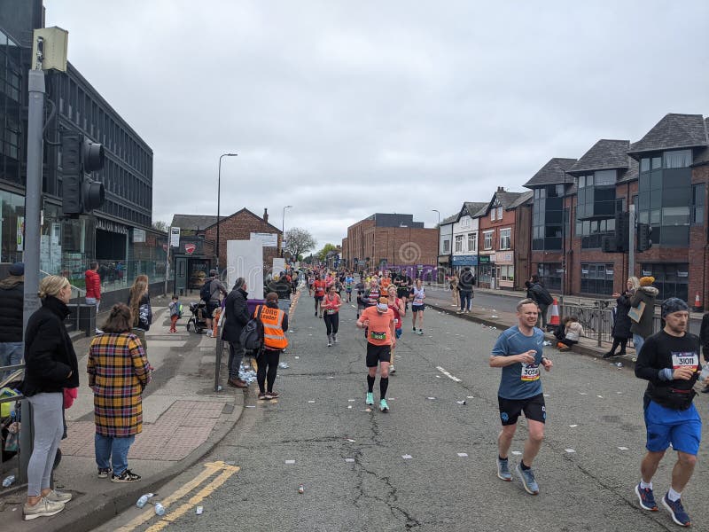 Runners Down the A56 at Manchester Marathon 2033 Editorial Photo ...