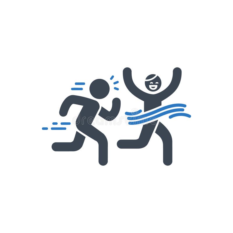 Runners Finish Line Winner Icon Stock Illustration - Illustration of ...