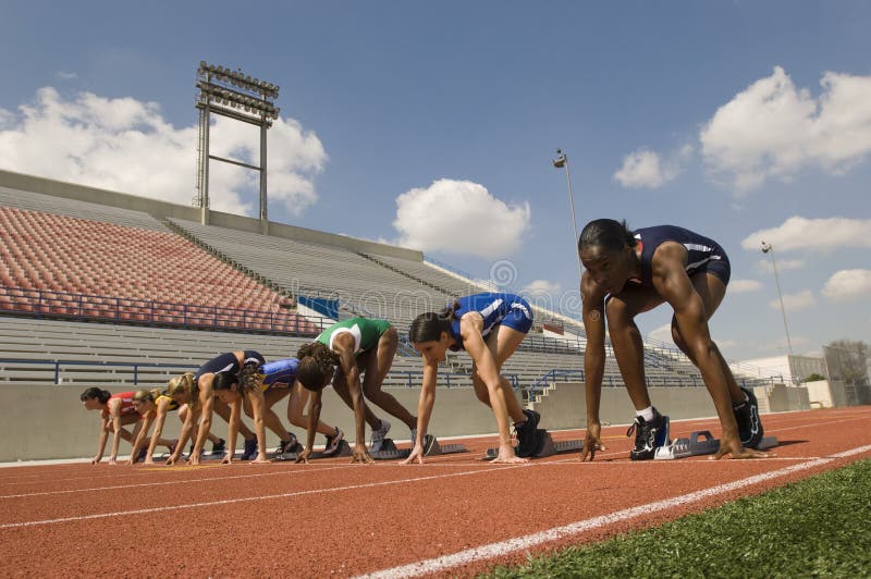 Runners Getting Ready To Start the Race Stock Photo - Image of aged ...