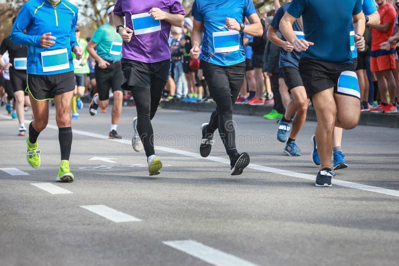 Runners at Half Marathon Event Stock Photo - Image of blue, adults ...