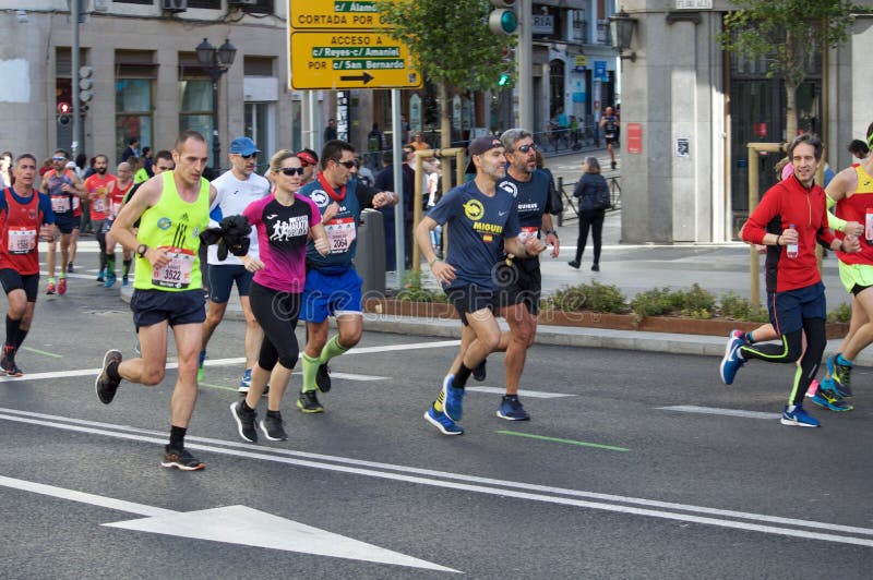 Runners in the Madrid Marathon Editorial Stock Image - Image of sports ...