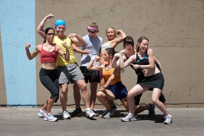 Runners Pose for Muscle Shot Stock Image - Image of exercise, hello ...