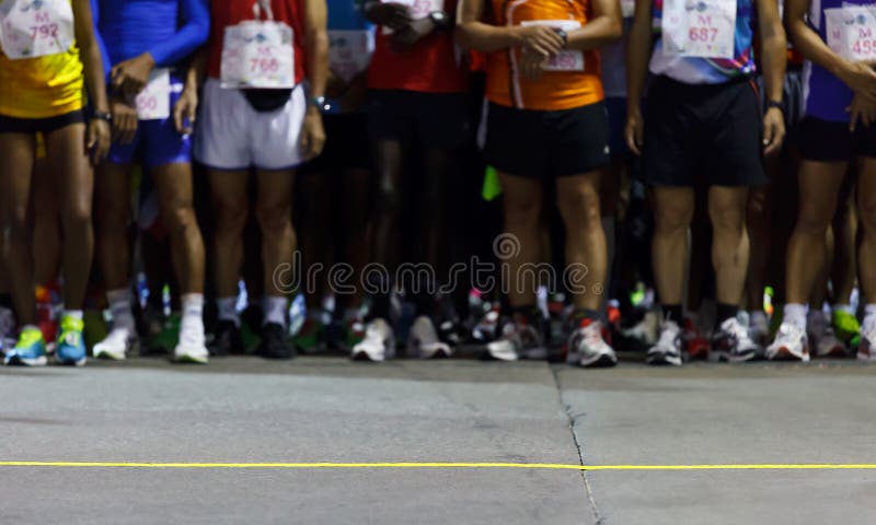 Runners Ready To Run at Starting Point Stock Image - Image of line ...
