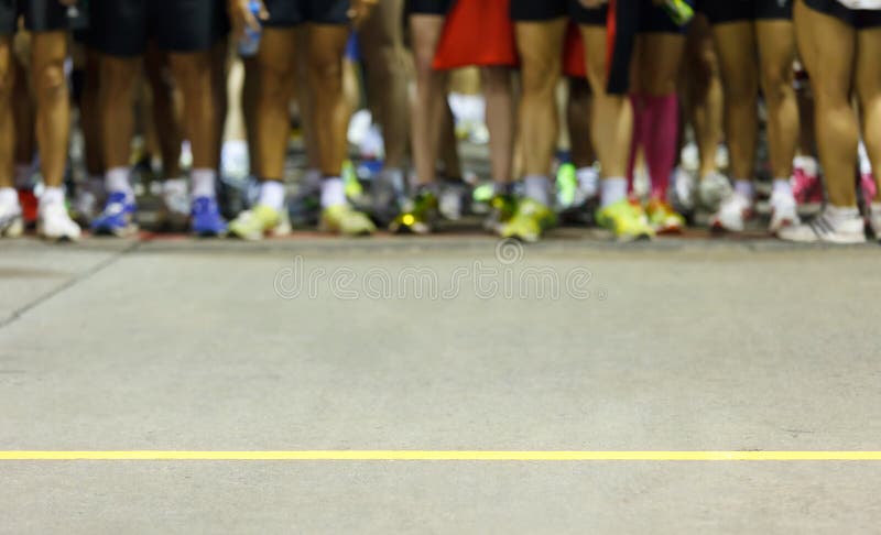 Runners Ready To Run at Starting Point Stock Image - Image of blur ...