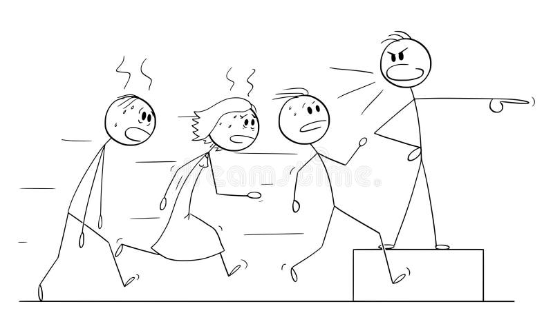 Runners and Running Coach , Vector Cartoon Stick Figure Illustration ...