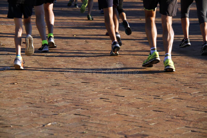 Runners Running on Paved Street Editorial Stock Photo - Image of ...