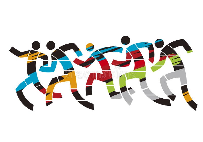 Runners, running race. stock vector. Illustration of fitness - 227975834