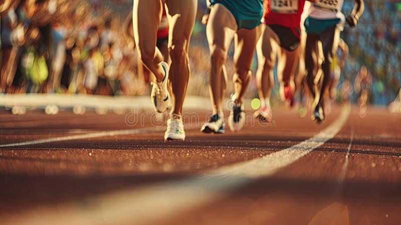 Runners Running on a Stadium, Summer Olympic Games Concept Stock Photo ...