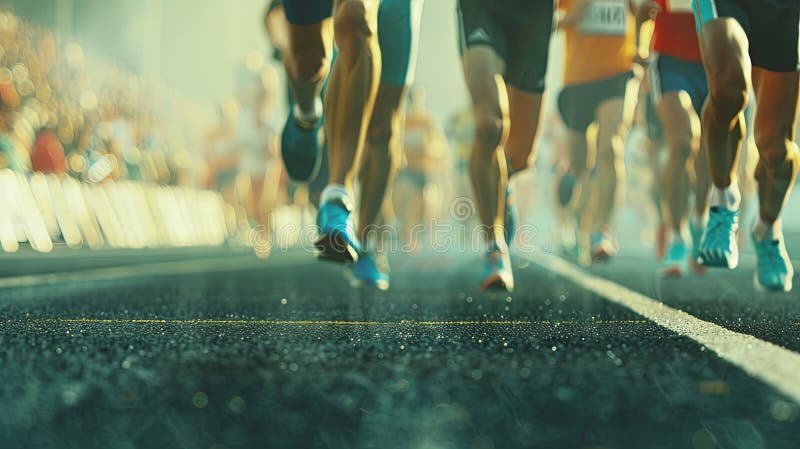 Runners Running on a Stadium, Summer Olympic Games Concept Stock Image ...