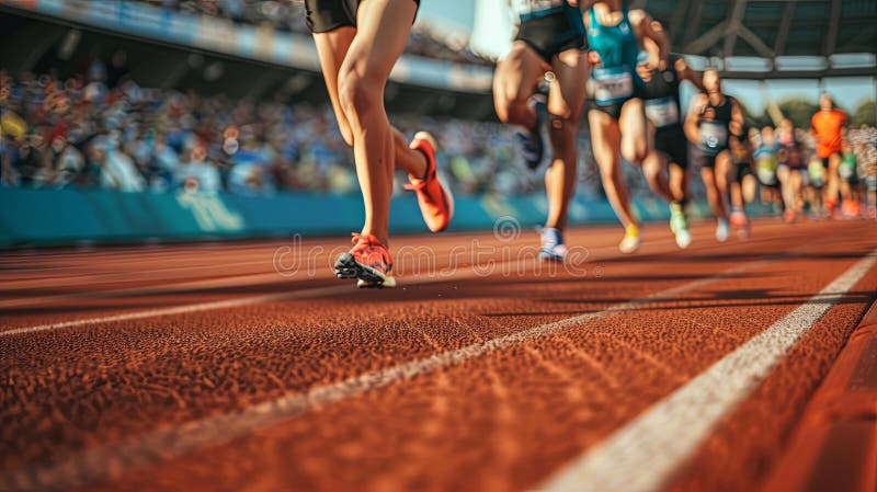 Runners Running on a Stadium, Summer Olympic Games Concept Stock ...