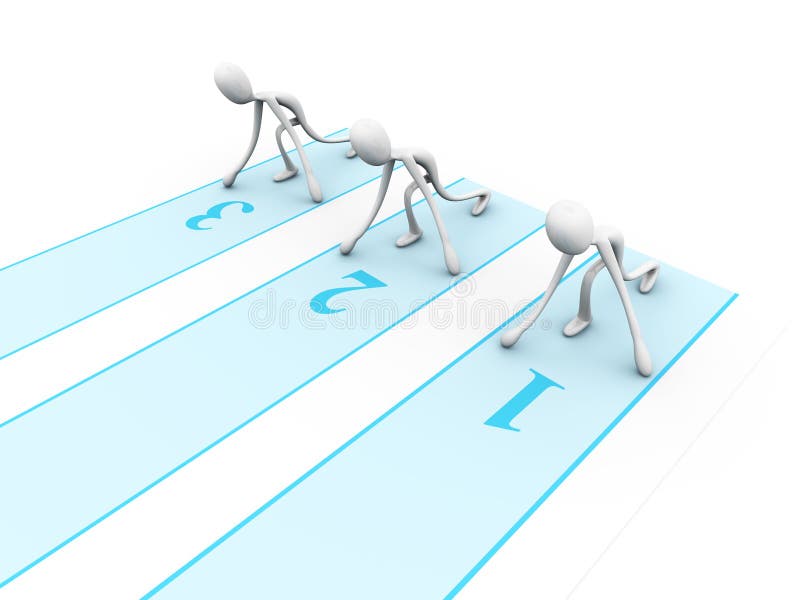 Runners in Starting Position Stock Illustration - Illustration of ...