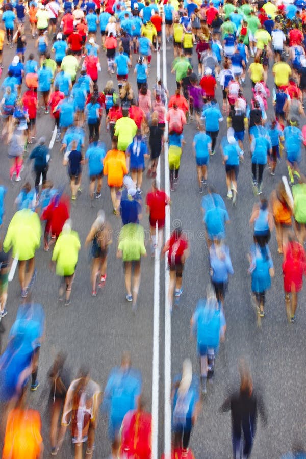 Runners on the Street. Athletes in Motion Stock Image - Image of ...