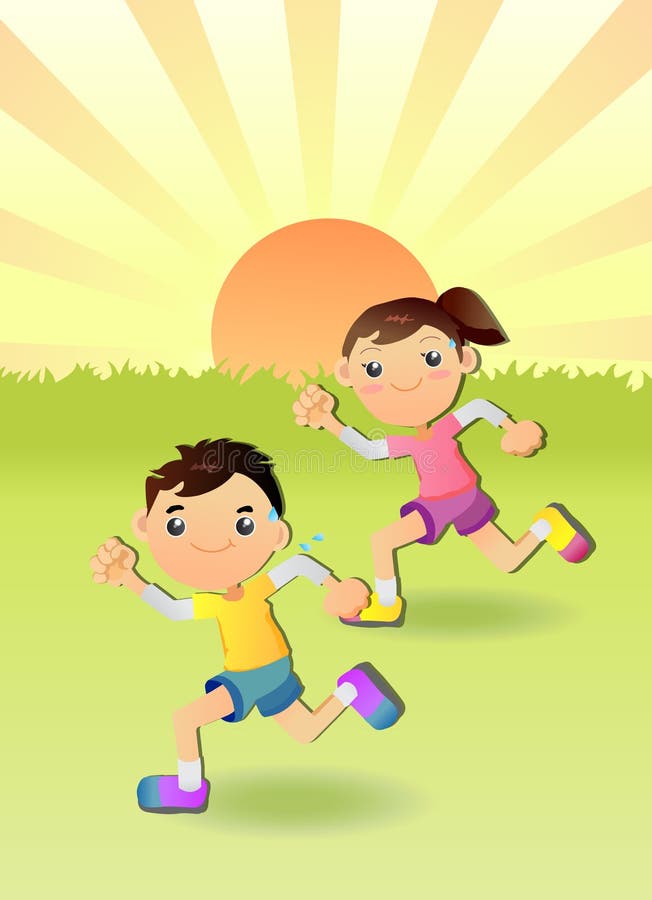 Running stock vector. Illustration of cartoon, morning - 13812431