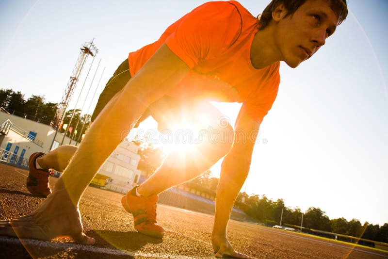 Runner at the start stock image. Image of muscular, running - 20635695
