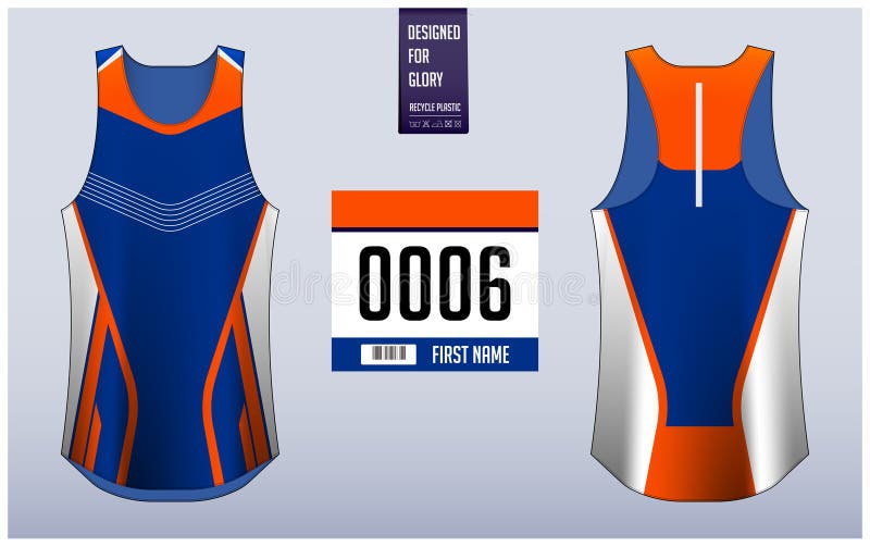 Running Shirt Design Template, Tank Top Jersey Mockup for Athlete ...