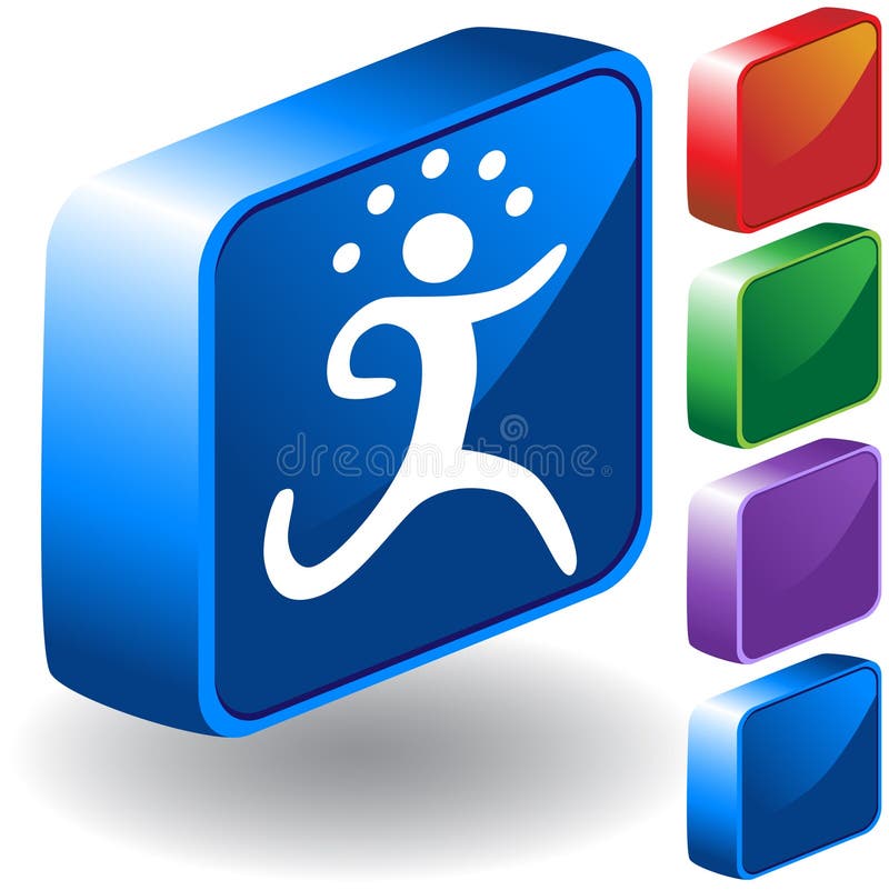 Running 3D Icon stock vector. Illustration of graphic - 9595455