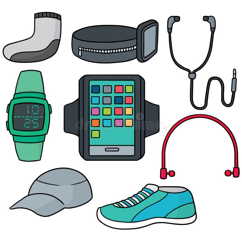 Marathon Accessories Banner. Vertical Banner with Items for Running ...