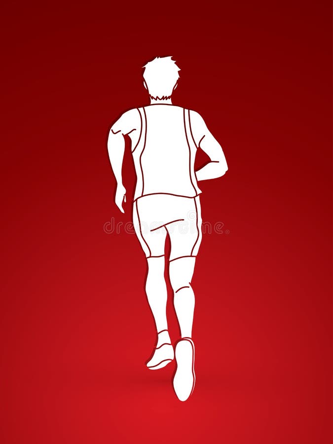 Running Action, Marathon Runner, Start Running Graphic Vector Stock ...