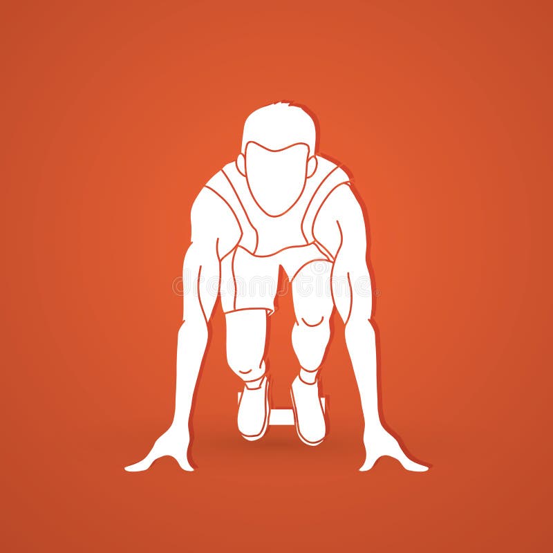 Running Action, Marathon Runner, Start Running Graphic Vector Stock ...