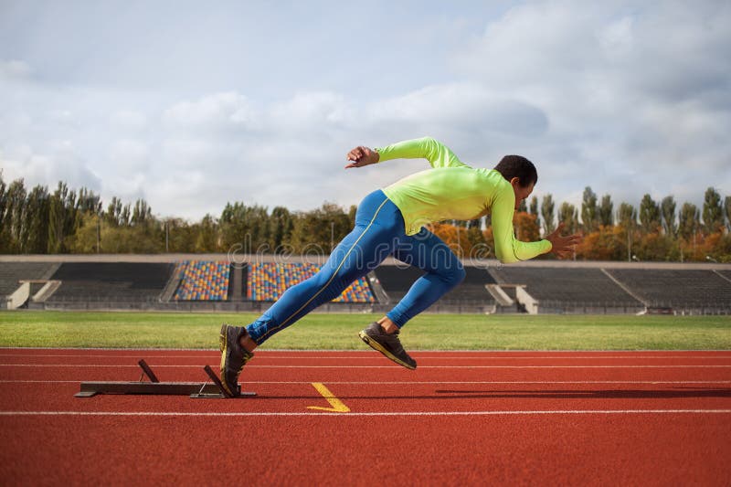Running African Man at Stadium Stock Photo - Image of activity, people ...