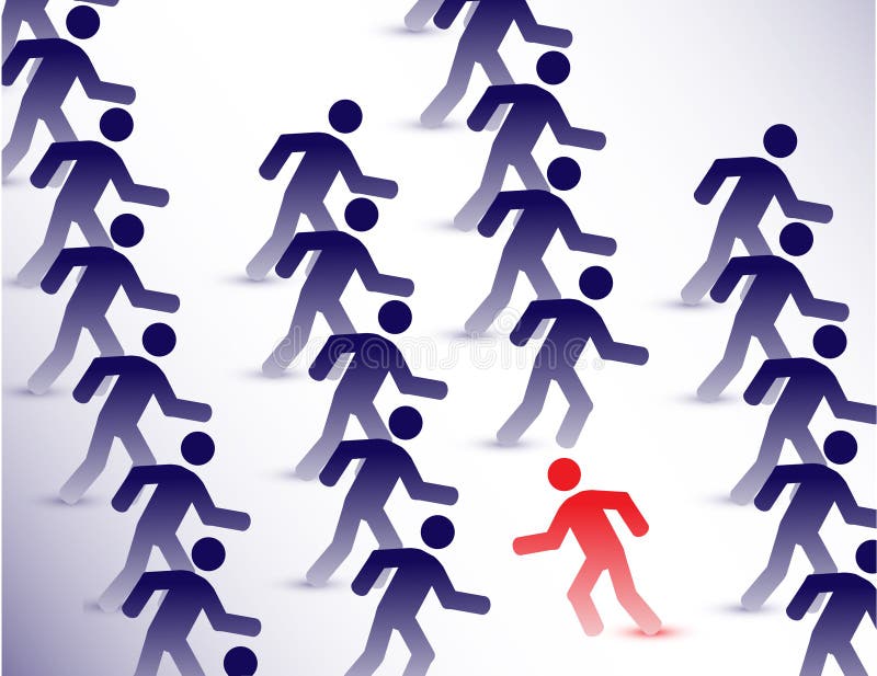 Running Against the Current Stock Vector - Illustration of motion ...