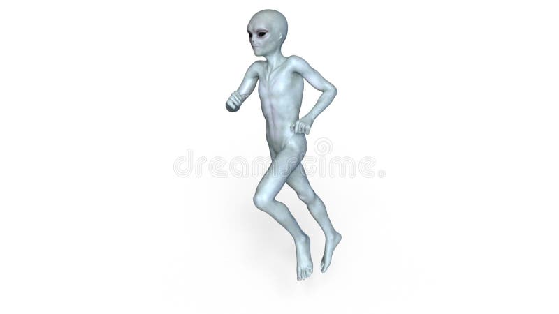Alien Running. Loopable Animation on Green Screen. 4k. Stock Footage ...