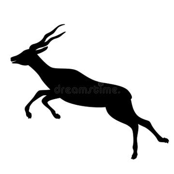 Springbok Silhouette Stock Illustrations – 300 Springbok Silhouette ...