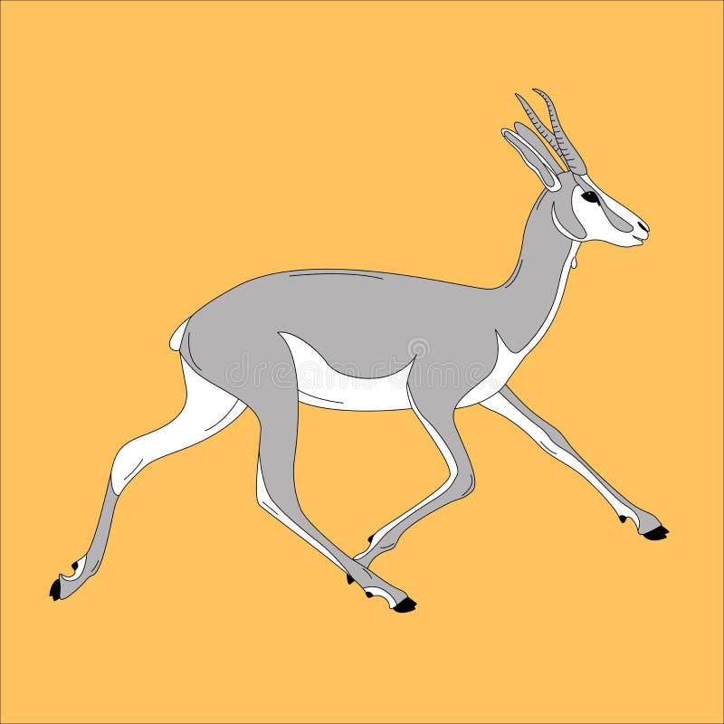 Running Antelope,vector Illustration ,flat Style, Profile Stock Vector ...