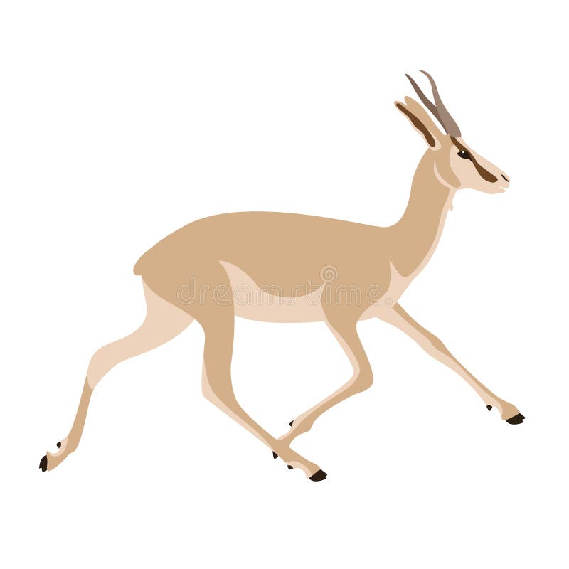 Running Antelope,vector Illustration ,flat Style, Profile Stock Vector ...