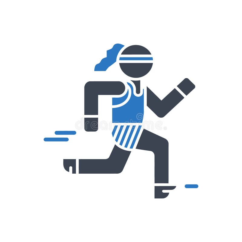 Running Athlete Icon stock illustration. Illustration of woman - 384696560
