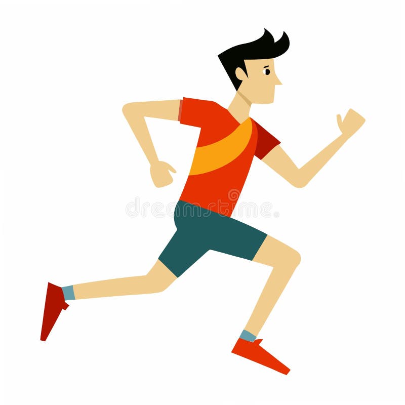 Running Athlete Vector Illustration Stock Vector - Illustration of ...